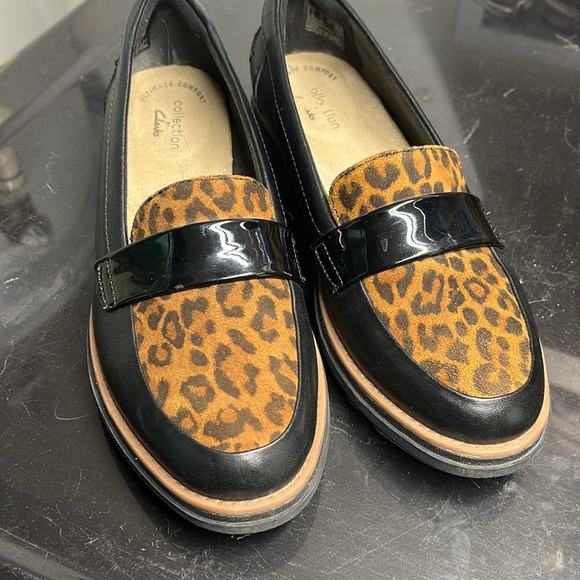 Clarks | Shoes | Clarks Collection Animal Print Loafer Creepers | Poshmark